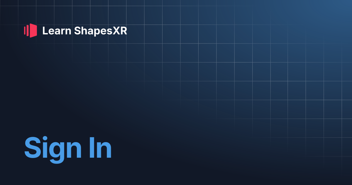 Sign In | Learn ShapesXR